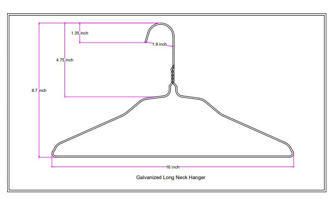 Long Neck Hanger 12.0 Gauge Galvanized Finish – Cintas - Unitex ...